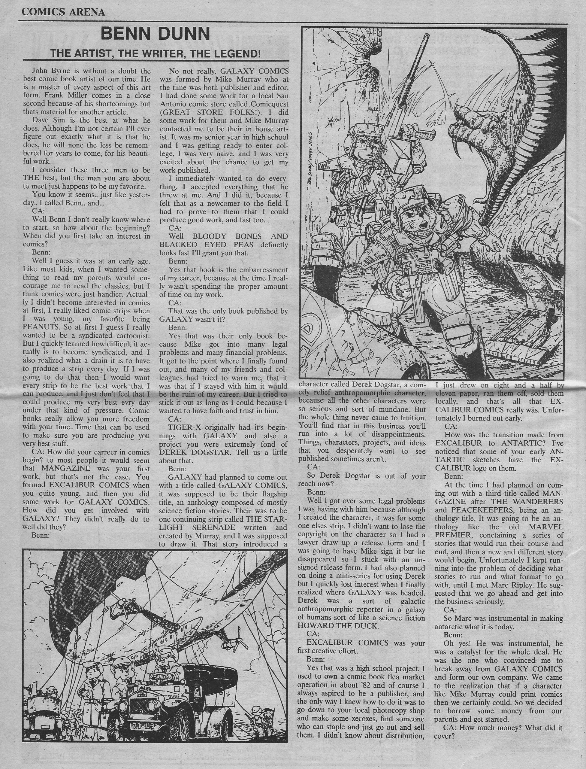 Ben Dunn Interview from COMICS ARENA #1 July 1987 – Ben Dunn Comics